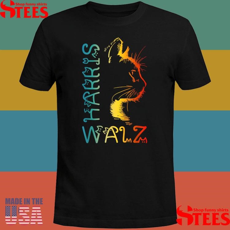 Official Harris Waltz 2024 Kamala Walz Cat Lettering Positive T-Shirt ...